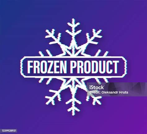흰색 배경에 파란색 냉동 제품 음식 로고 글리치 아이콘 벡터 스톡 일러스트레이션입니다 냉동식품에 대한 스톡 벡터 아트 및 기타 이미지 Istock