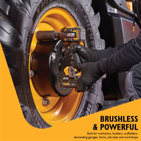 Jcb Pro 18v ½” Impact Wrench 280nm Fastening 350nm ‘nut Nusting Torque Bare Tool Jcb
