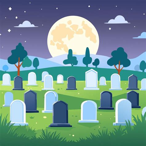 Graveyard Vector Clipart Illustrations 7405 Graveyard