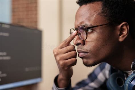 Software Developer Typing Machine Learning Server Code Stock Image