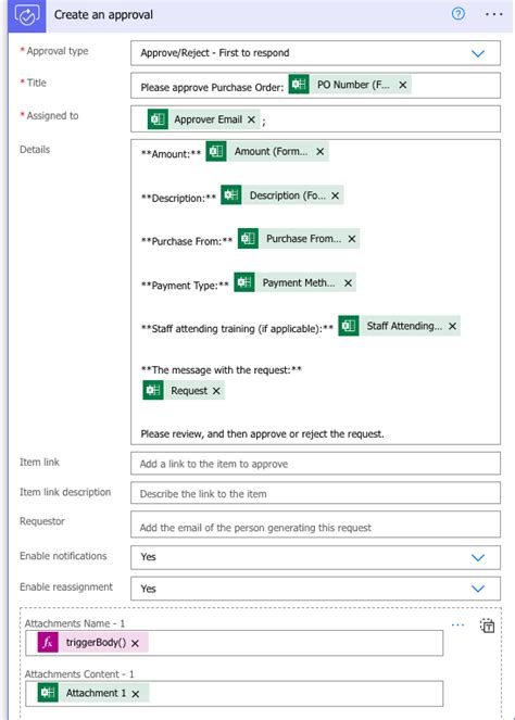 solved create an approval flow fails if no attachments power