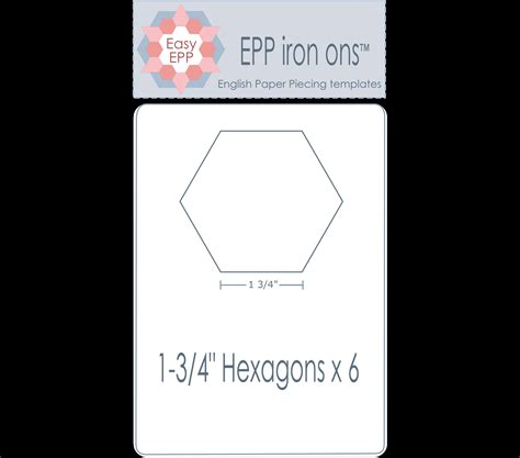 Hexagon 1 34 Epp Templates Cut Files For English Paper Piecing