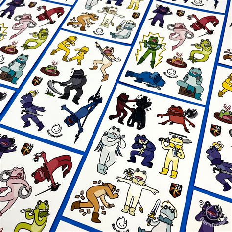 Prog Frog Stickersheet 4x6 Ffxiv Ff14 Tankhealer Melee Ranged Etsy