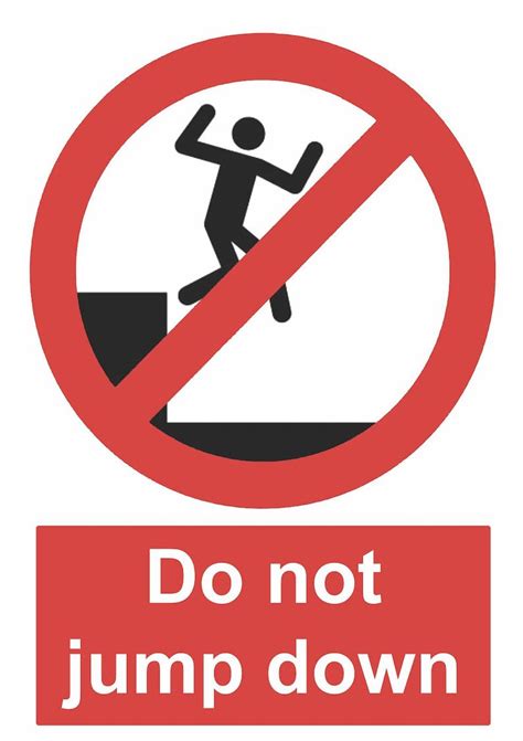 Do Not Jump Down Red Warning Notice Sign Business Swimming Pool Self