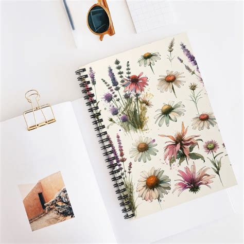 Floral Journal Notebook Floral Spiral Notebook Woman Notebook Bloom Notebook Birthday Gift