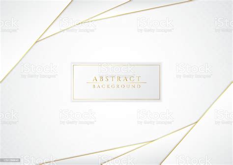 Abstact Luxury Background White And Gold Metallic Design Overlap Layer Style Stock Illustration