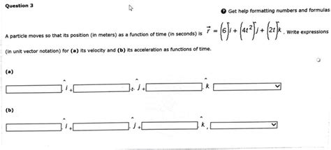 solved a particle moves so that its position in meters as