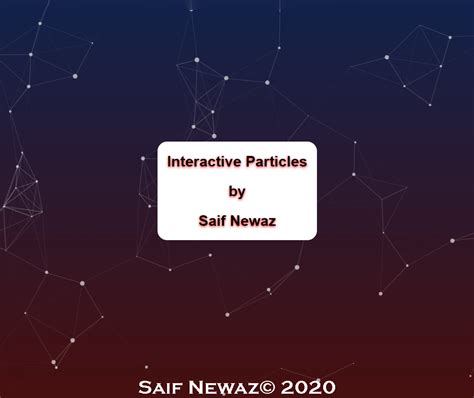 Github Mrnewaz Interactive Particles A Brief Practice Of Particle Js