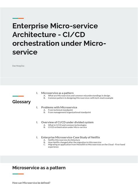 enterprise micro service architecture ci cd orchestration under