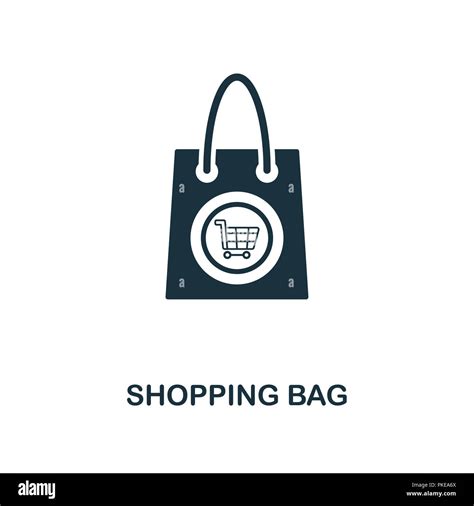 Shopping Bag Icon Monochrome Style Design From E Commerce Collection Ui Pixel Perfect Simple