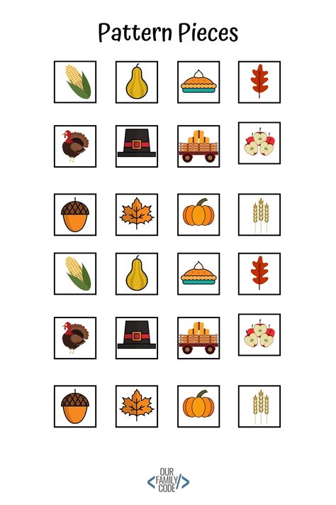 Fall Preschool Pattern Worksheets Unplugged Coding Activity