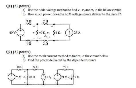 Solved Q Points A Use The Node Voltage Method To Chegg Com
