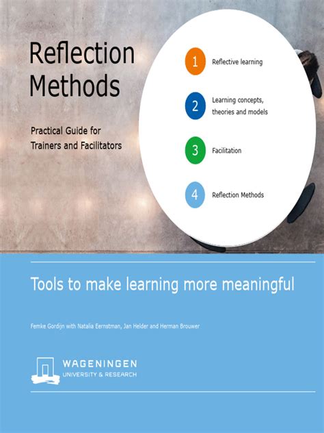 Reflection Methods Wageningen University Pdf Learning Experience