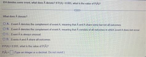 solved if a denotes some event what does a denote if