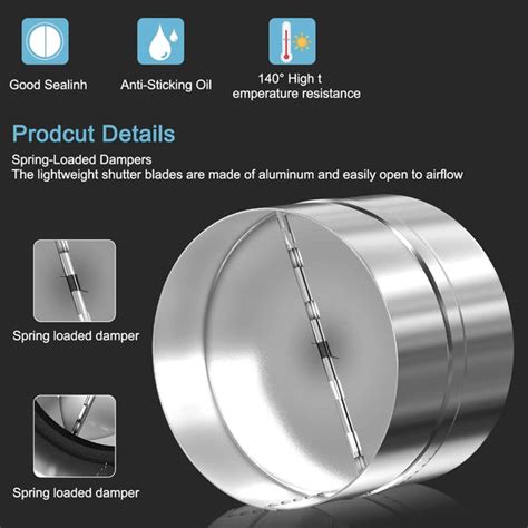 Honguan 4 Inch Backdraft Damper One Way Airflow Duct Insert And Backflow Preventer Honandguan