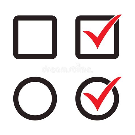 Checkbox Fijado Con El Icono En Blanco Y Comprobado Del Vector Del Checkbox Ilustración Del