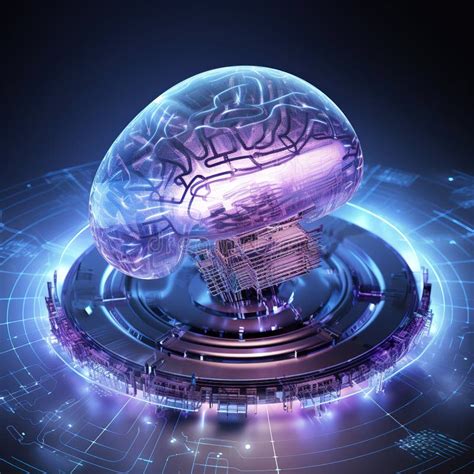 A High Tech Ai Brain In Deep Thought Generative Ai Stock Illustration Illustration Of Science