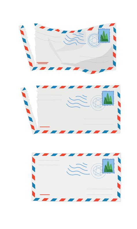 Envelope Vector Set Torn Envelope Clipart Set In Cartoon Style Paper