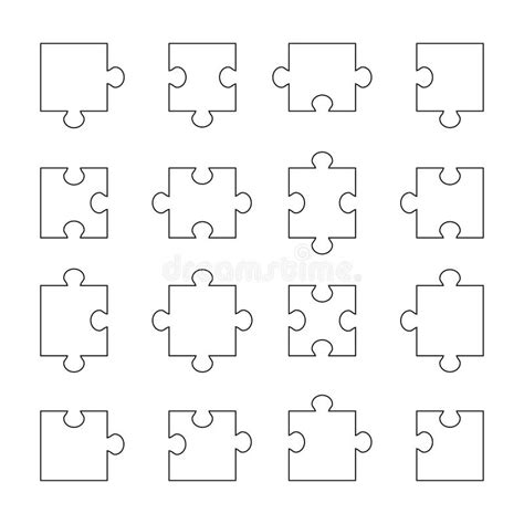 Set Of Puzzle Parts Vector Illustration Stock Vector Illustration Of