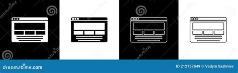 Set Ui Or Ux Design Icon Isolated On Black And White Background Vector Stock Vector
