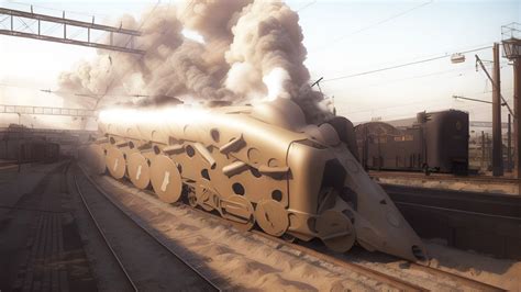 종이로 만든 프로토타입 스팀펑크 열차