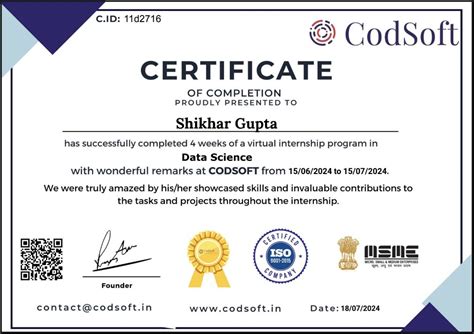 Shikhar Gupta On Linkedin Datascience Internship Codsoft