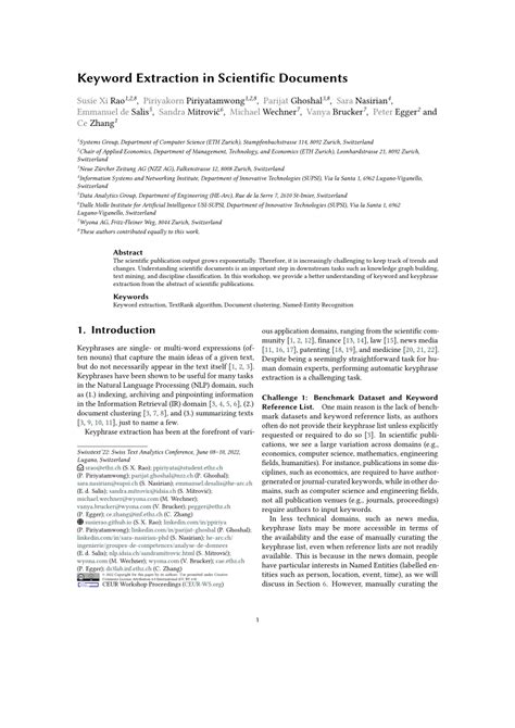 Pdf Keyword Extraction In Scientific Documents