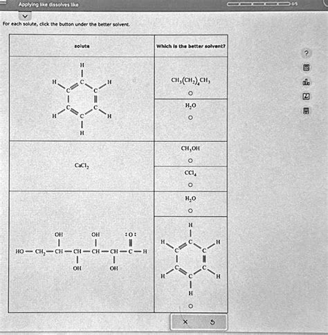 solved texts applying like dissolves like for each solute click the