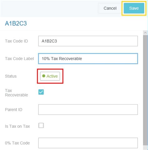 Invoice Tax Codes Admin Screen Emburse Enterprise Help Center