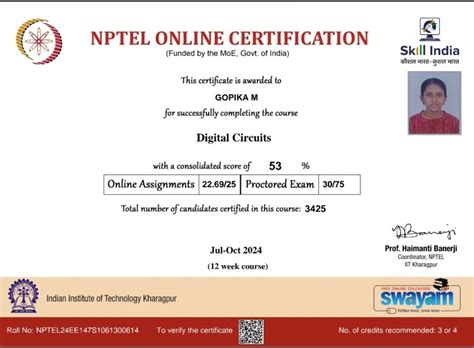 Gopika M On Linkedin I Am Happy To Share Thati Am Successfully Completed Digital Circuits