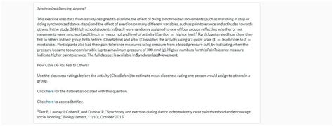 Solved Synchronized Dancing Anyone This Exercise Uses Data