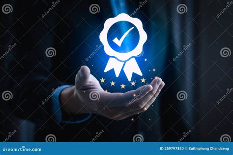Businessman Touching Certificate Icon Certification And
