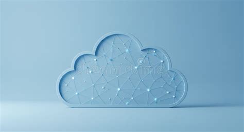 Connected Cloud Data Network Symbol On Blue Futuristic Technology