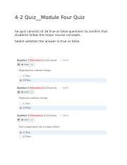 4 2 Quiz Module Four Quiz Docx 4 2 Quiz Module Four Quiz He Quiz Consists Of 16 True Or False