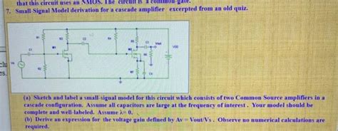 Solved That This Circuit Uses An MOS The Circuit Is A Com Chegg Com
