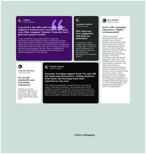 Frontend Mentor Testimonials Grid Section Using Html Css Grid Coding