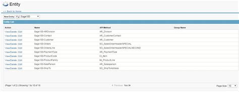 Creation Of Default Entities And Mappings Using Gumu™ Sage 100 Erp