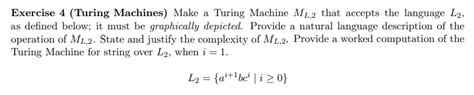 Solved Exercise Turing Machines Make A Turing Machine Chegg