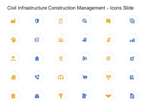 Civil Infrastructure Construction Management Icons Slide Ppt Demonstration Presentation