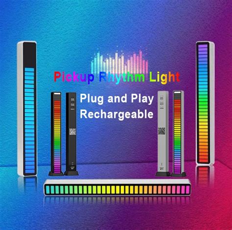 rgb sound reactive led light bar hobbies and toys music and media music