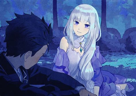 Emilia And Natsuki Subaru Rezero Kara Hajimeru Isekai Seikatsu Drawn