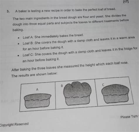 Solved A Baker Is Testing A New Recipe In Order To Bake Chegg