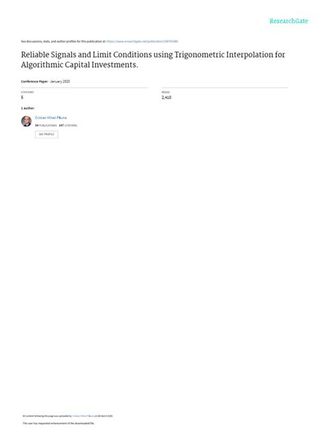 Reliablesignalsandlimitconditionsusingtrigonometricinterpolationforalgorithmiccapitalinvestments