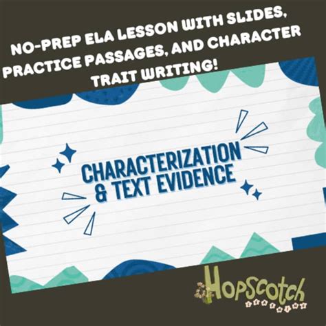 Characterization And Text Evidence Lesson Trait Analysis With Sentence
