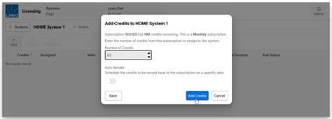 Lawo Flex Assign Credits To Home