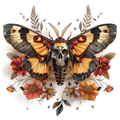 44 Moths And Skulls Clipart Free Download Moth Tattoo Design Moth