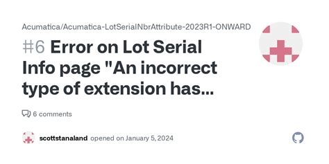 Error On Lot Serial Info Page An Incorrect Type Of Extension Has Been Requested · Issue 6