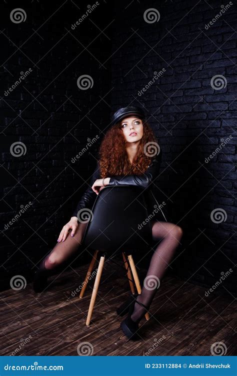 Brunette Curly Haired Long Legs Girl Stock Photo Image Of Female Highheeled
