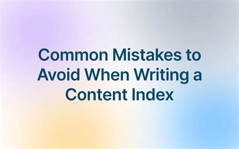 What Is Content Index And How Do You Write It