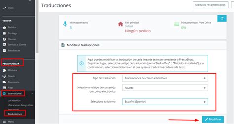 modifica los emails predefinidos de prestashop